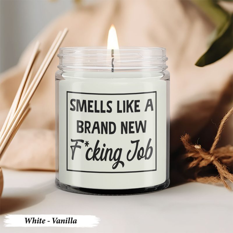 Smells Like A Brand New Job Candle - Farm Food Family Merch