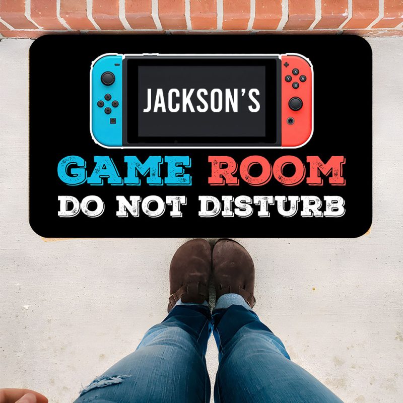 Game Room Do Not Disturb Custom Name Door Mat - Farm Food Family Merch