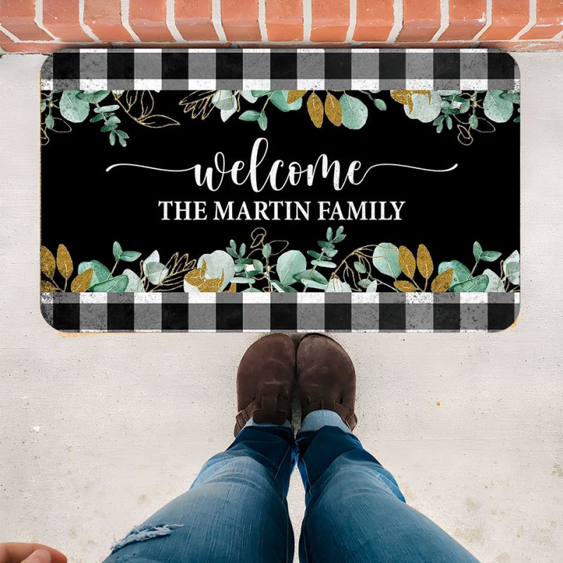 Black & White Buffalo Check Door Mat - Farm Food Family Merch