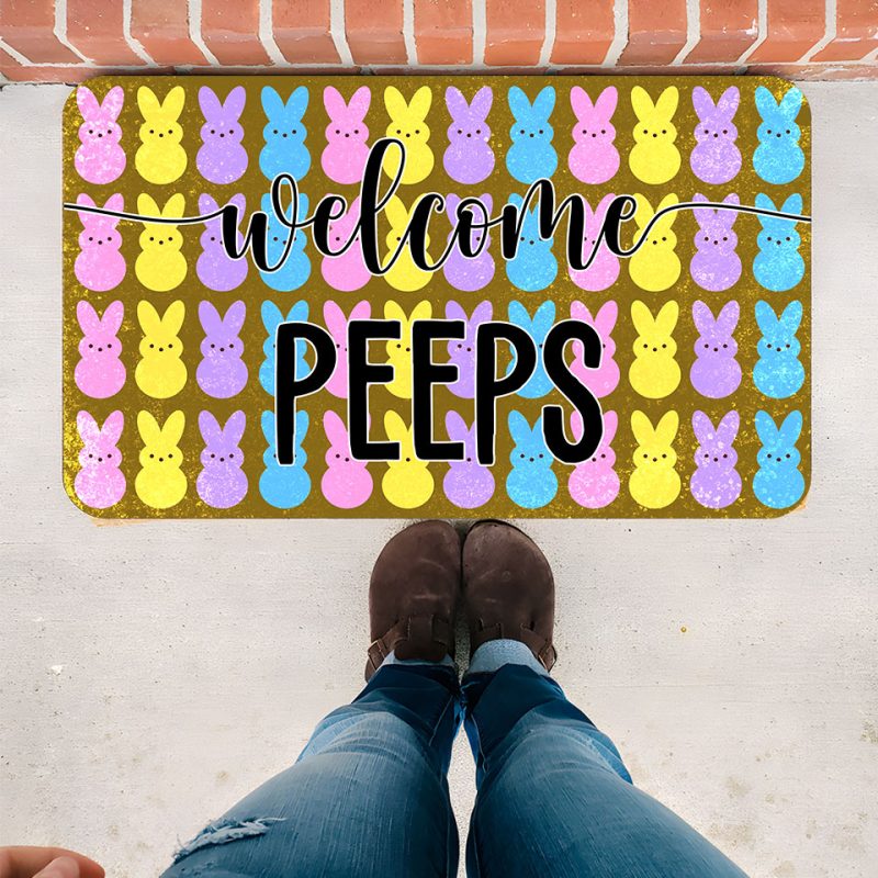 Welcome Peeps Easter Doormat - Farm Food Family Merch