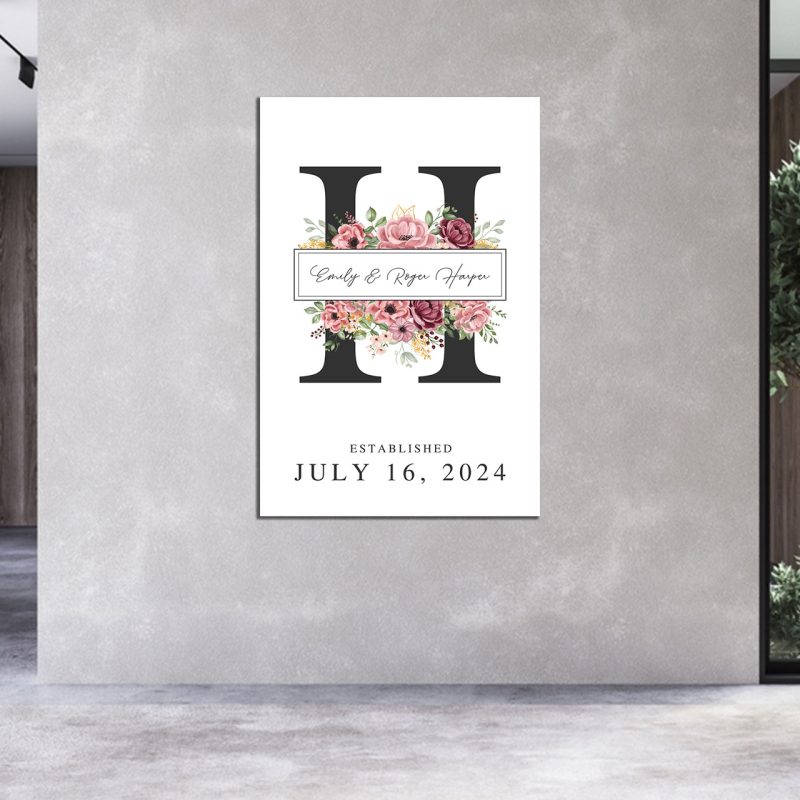 Wedding Monogram Personalized Canvas Poster - Farm Food Family Merch