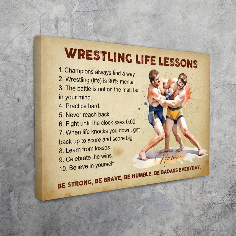 Wrestling Life Lessons Custom Name Wrestling Poster Canvas - Farm Food ...