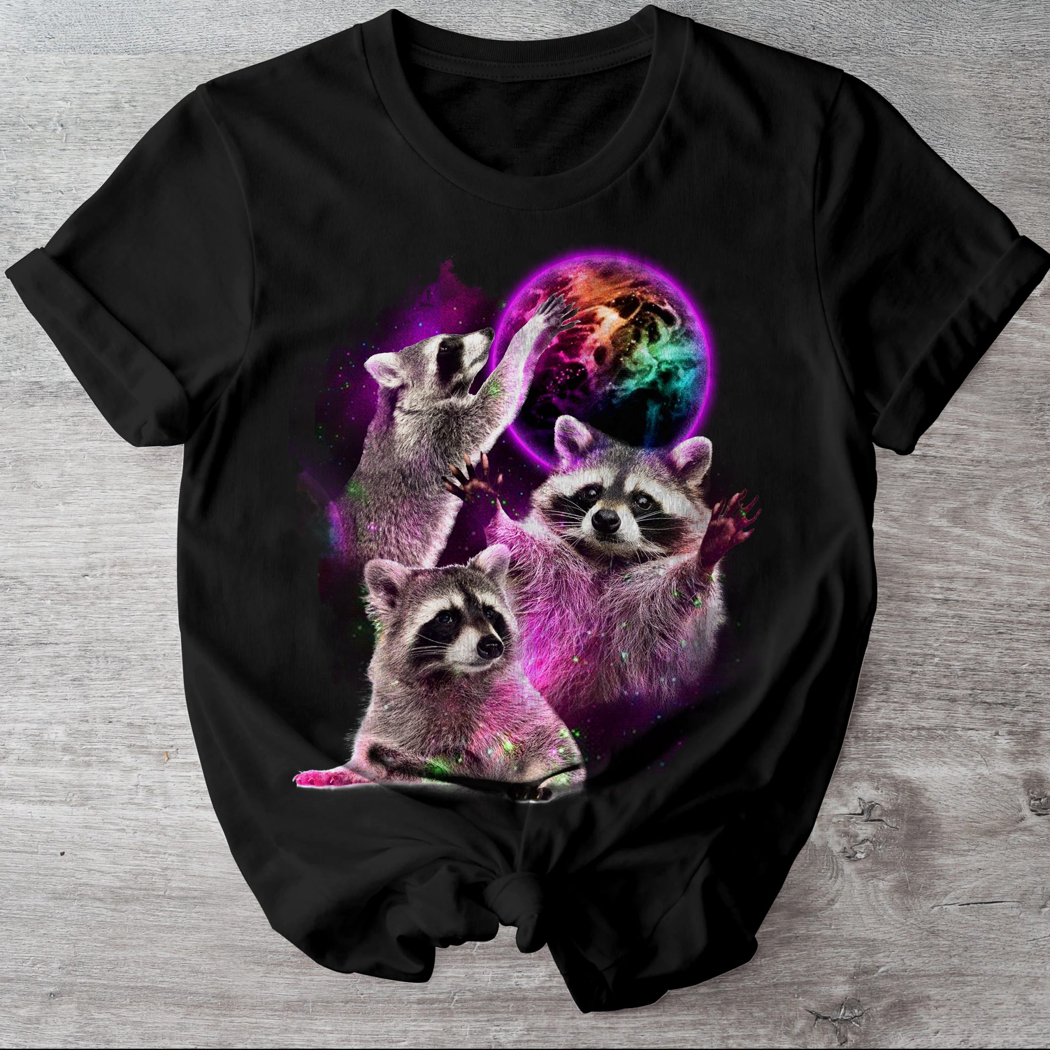 Three Raccoons Vintage Graphic T-shirts - Farm Food Family Merch