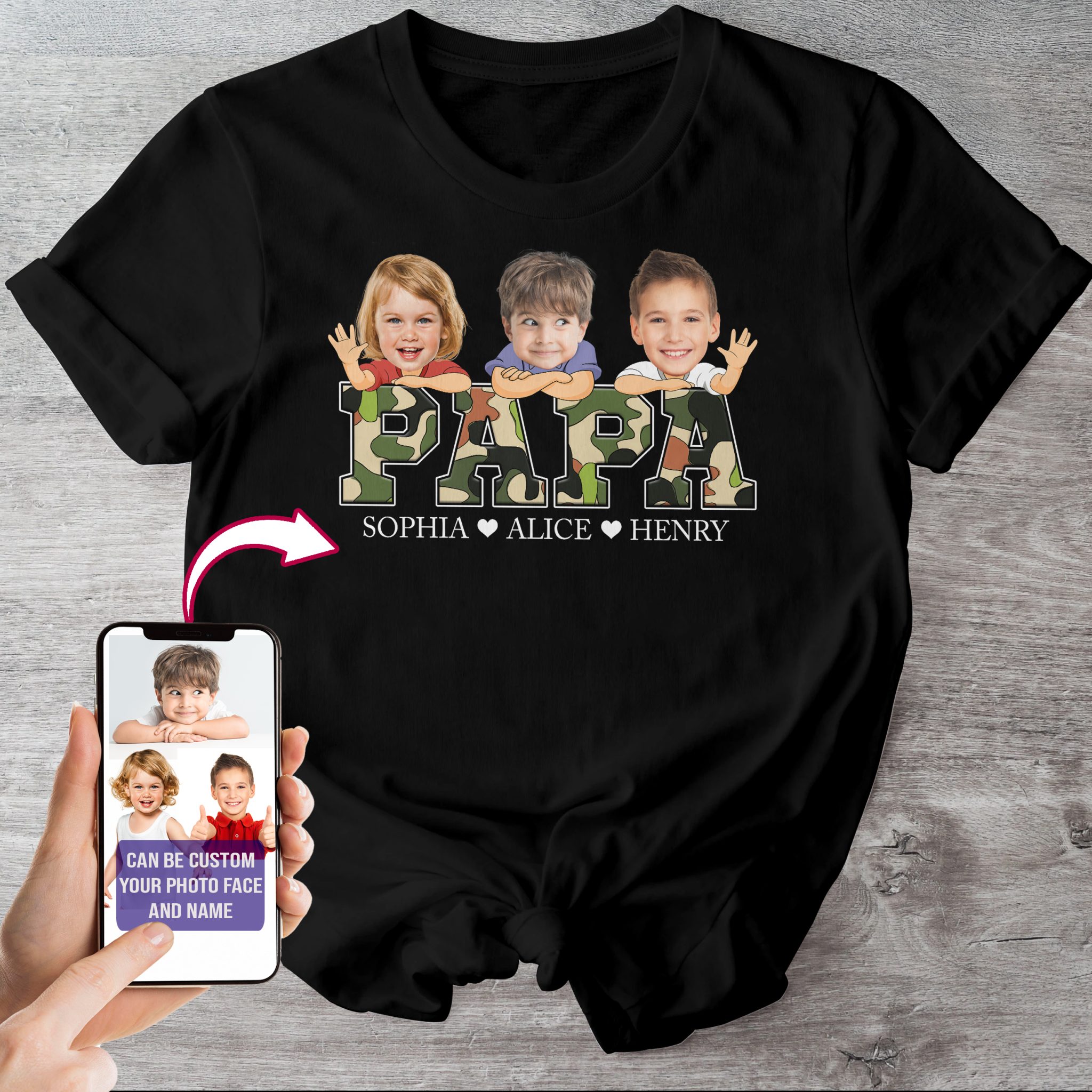 Custom Kid Face Father's Day Shirt - Farm Food Family Merch