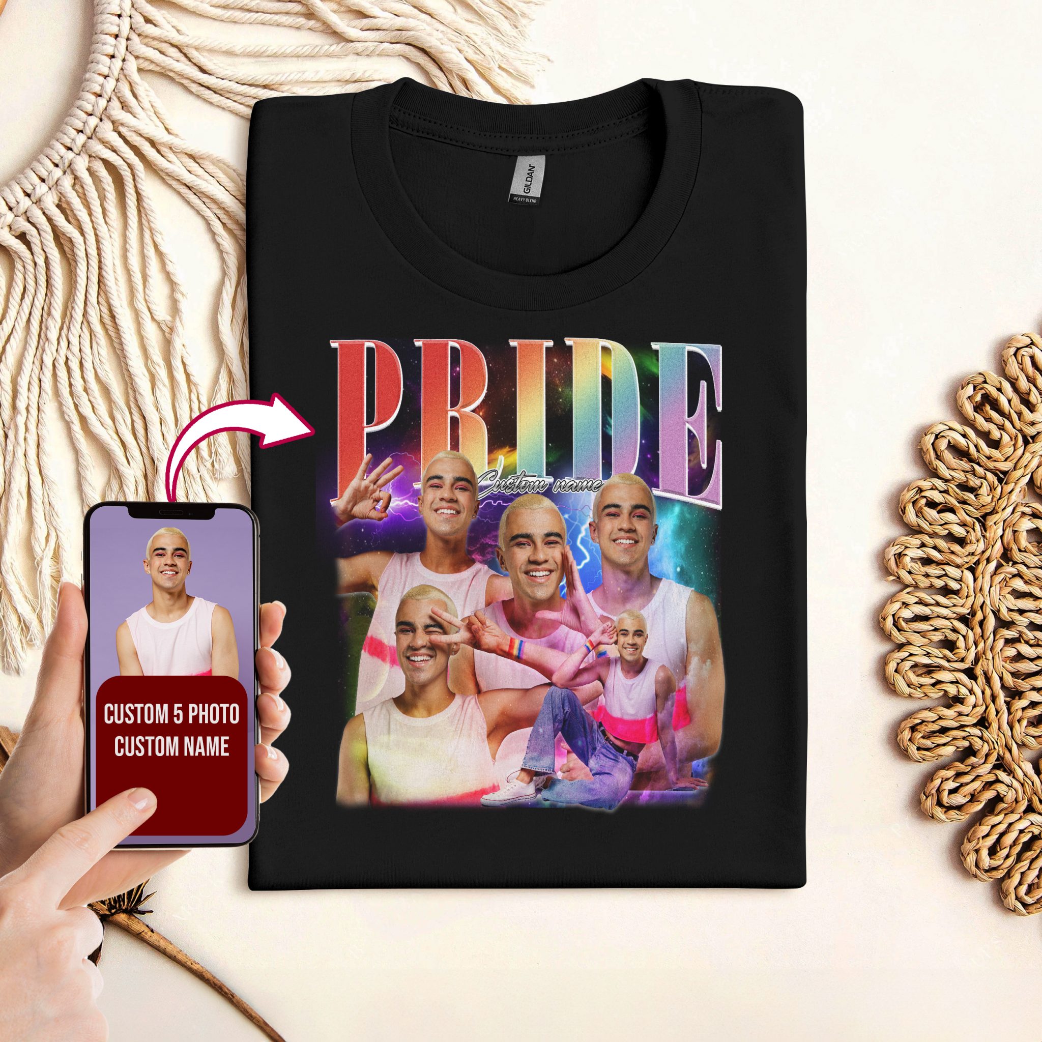 Lgbt Pride With Name Bootleg Shirt - Farm Food Family Merch